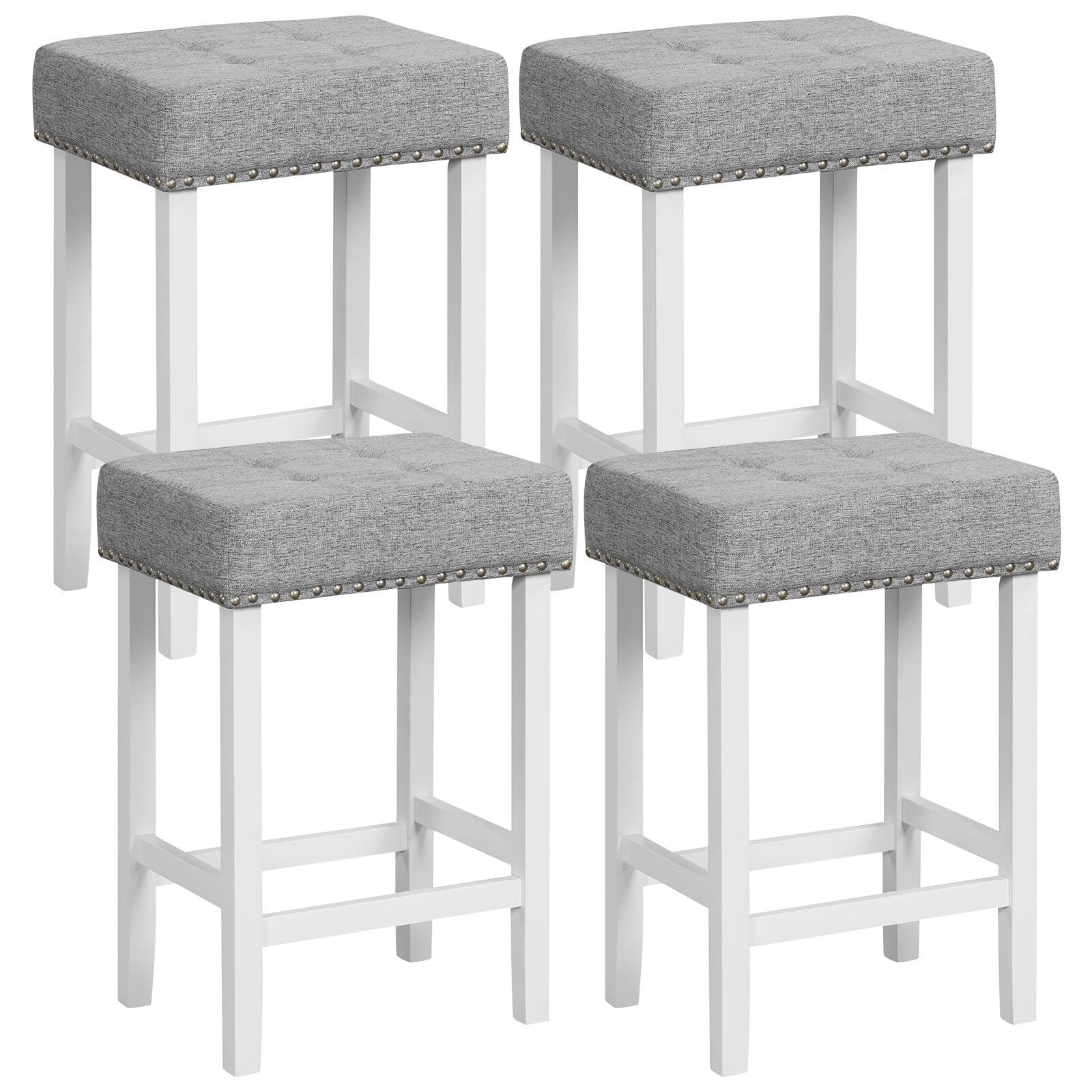 SKTPI Bar Stools Set of 4, Counter Height Backless Barstools with ...
