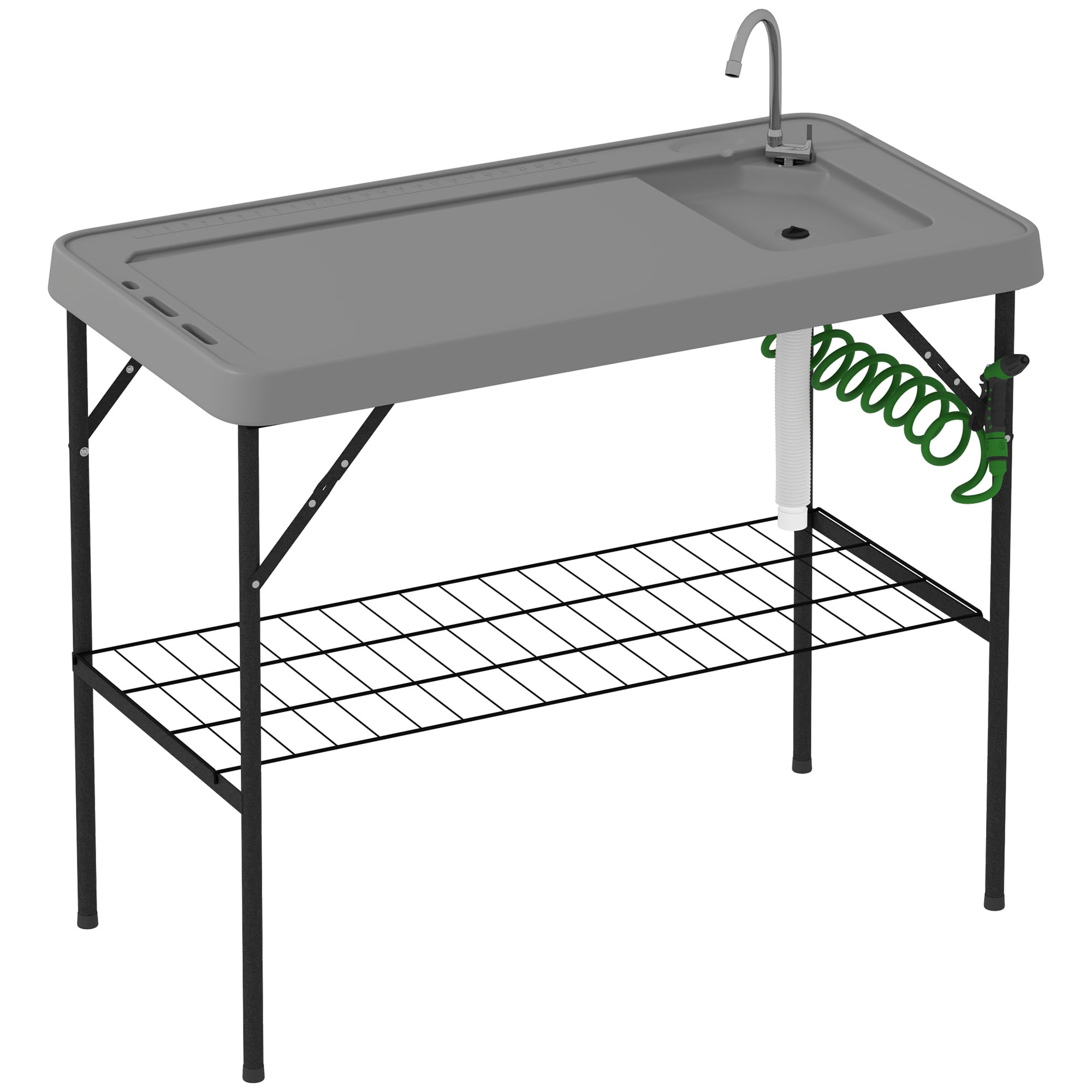 SKTPI Folding Fish Cleaning Table with Sink, Portable Camping Sink ...