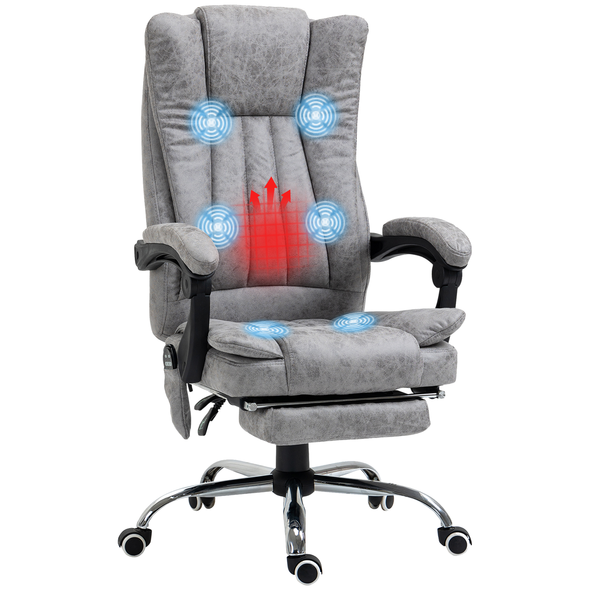 SKTPI Microfiber Office Chair, High Back Computer Chair with 6 Point ...