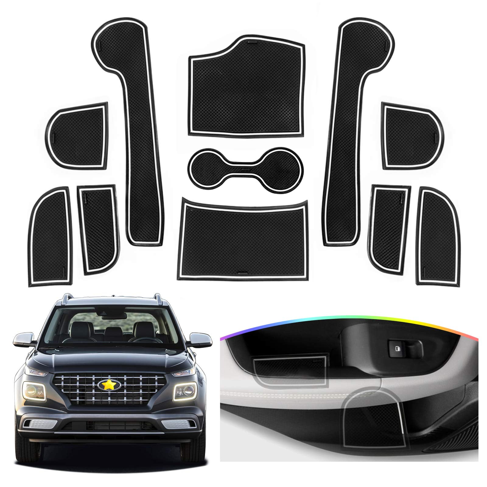 SKTU for 2020 2021 2022 2023 2024 2025 Hyundai Venue Door Slot Mat Non ...