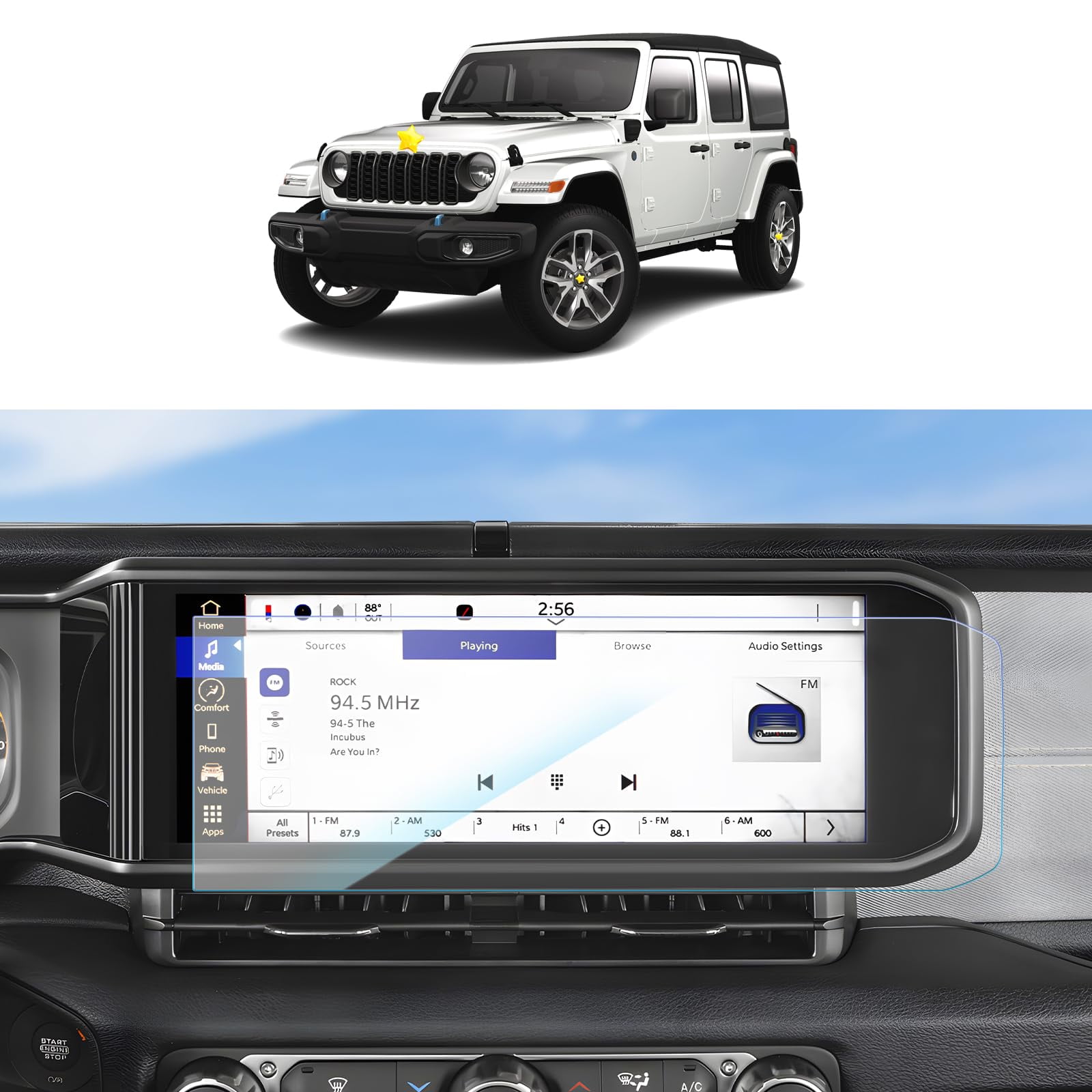 SKTU 2024 2025 Wrangler Accessories Screen Protector for 2024 2025 Jeep ...