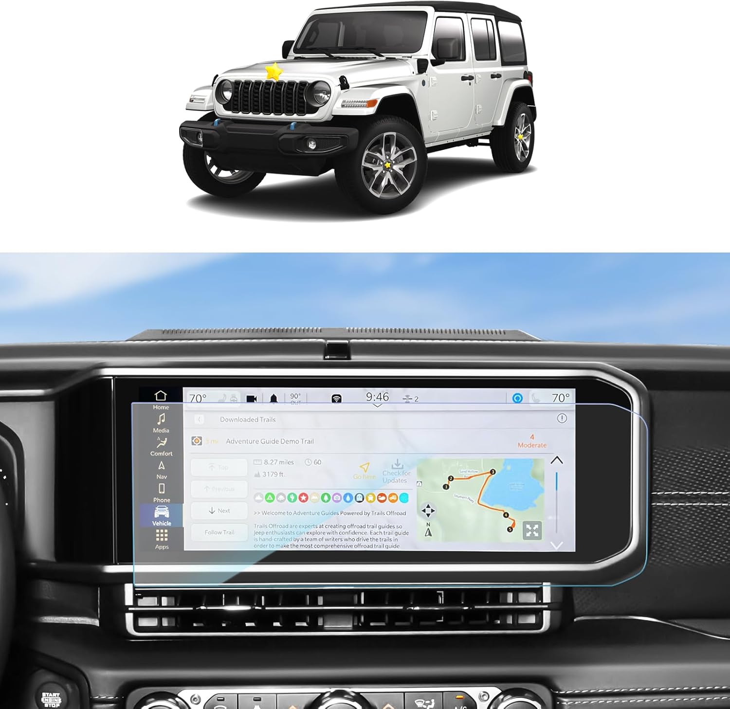 SKTU for 2024 Jeep Wrangler Accessories Screen Protector for 2024 Jeep ...