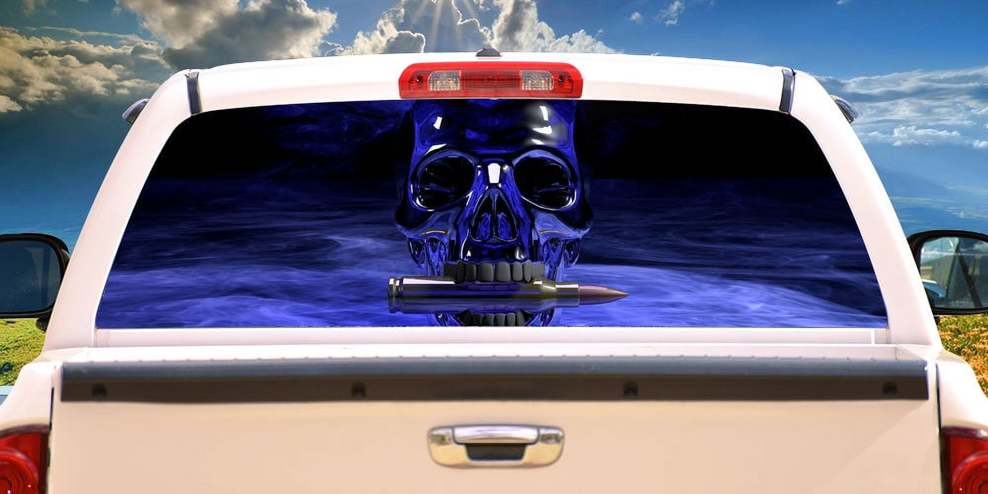 SKULL AMMO Rear Window Graphic truck view thru vinyl decal back ...