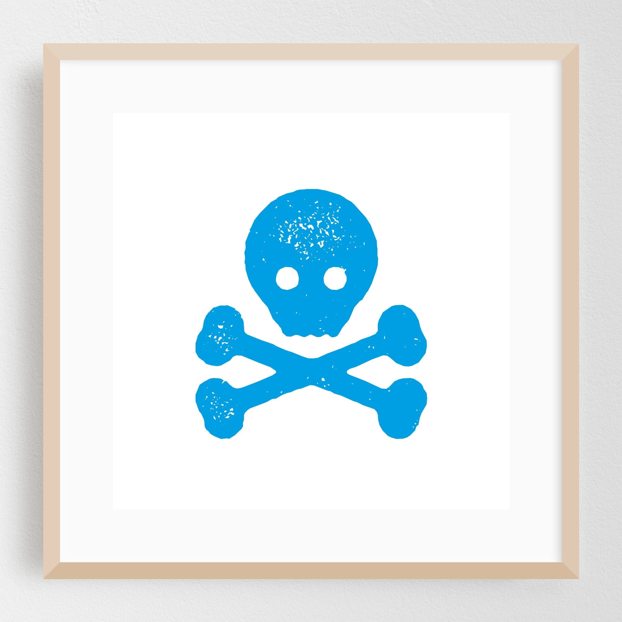 SKULL AND CROSSBONES - Woodblock Skull Pop Art Minimalist Modern Art ...