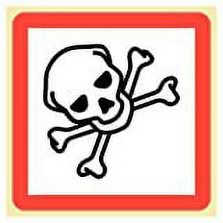 SKULL - Fatal Hazard-Safety Labels (GHS Pictogram Symbol), 2" X 2 ...