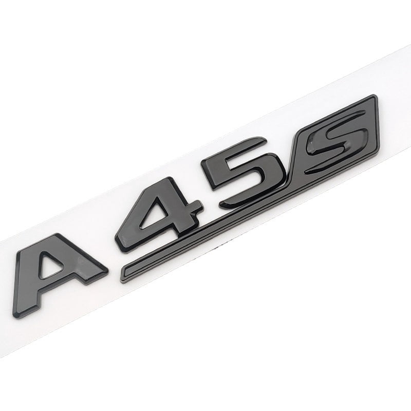 SKY 3d ABS Chrome Black Logo A45S Emblem Letters Turbo 4matic Badge Car ...