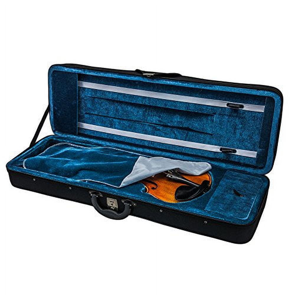SKY 4/4 Full Size Violin Oblong Case Lightweight with Matching Blanket Black/Blue - Walmart.com
