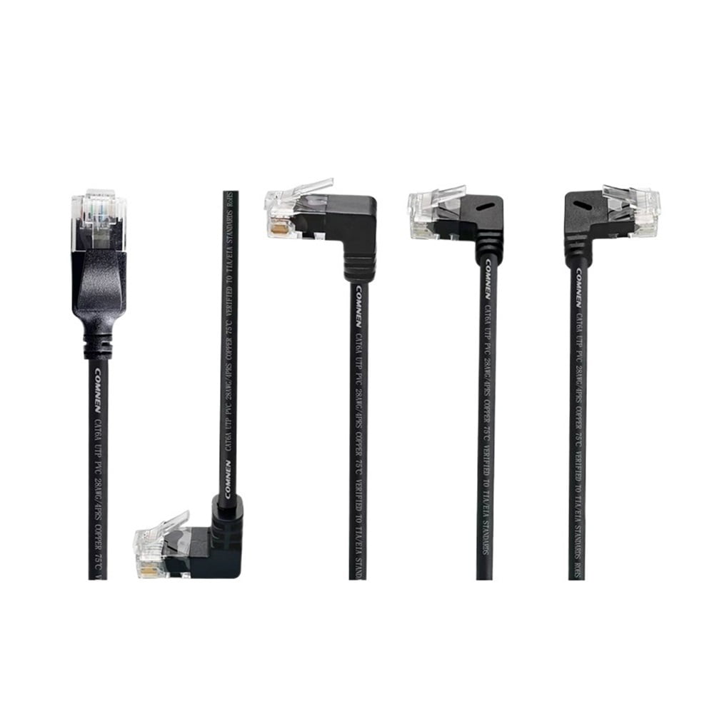 SKY Cat6a RJ45 90 Degree Angle Ethernet Cable Slim Patch Cord FTP Lan ...