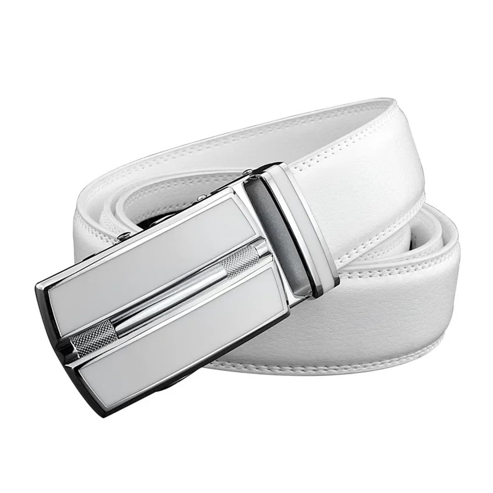 SKY Elegant White Color Men Women Unisex Leather Belt Genuine Leather ...