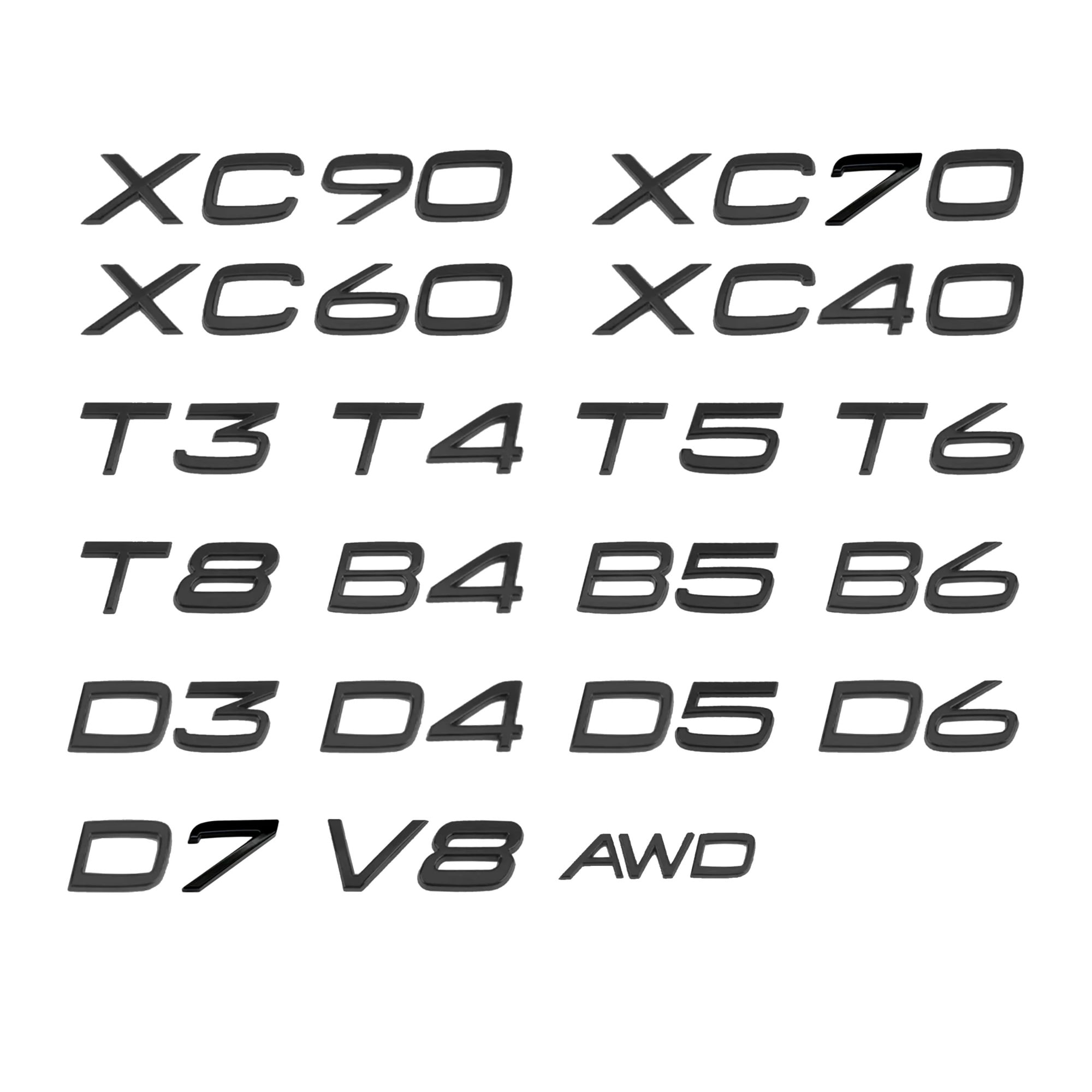 SKY Glossy Black Emblem B5 B6 T3 T4 T5 T6 T8 V8 D3 D4 D5 D6 AWD Car ...