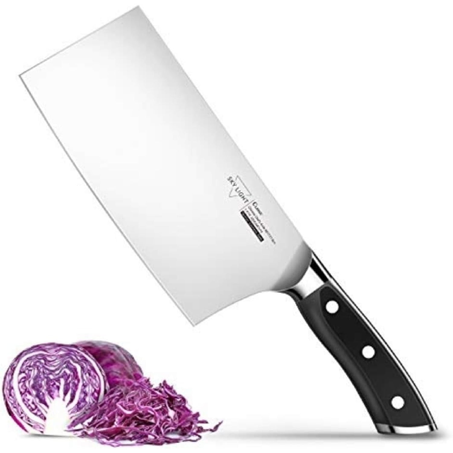 SKY LIGHT Cleaver Knife , 7 Inch Butchers Knife German High Carbon ...