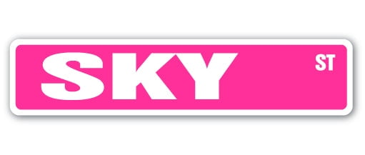 SKY Street Sign Childrens Name Room Sign | Indoor/Outdoor | 18" Wide ...