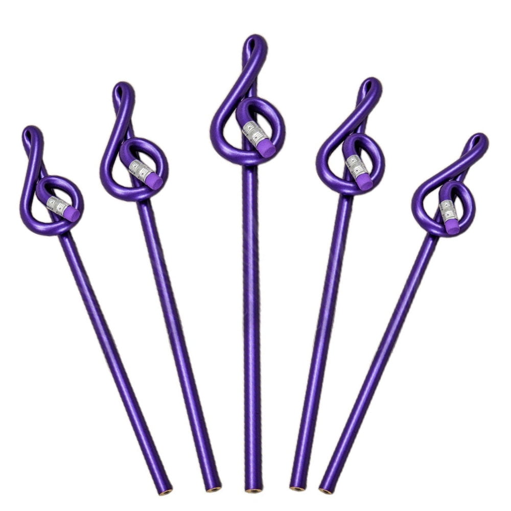SKY Treble Clef Shaped Pencil with Eraser Purple Color Great Gift ...