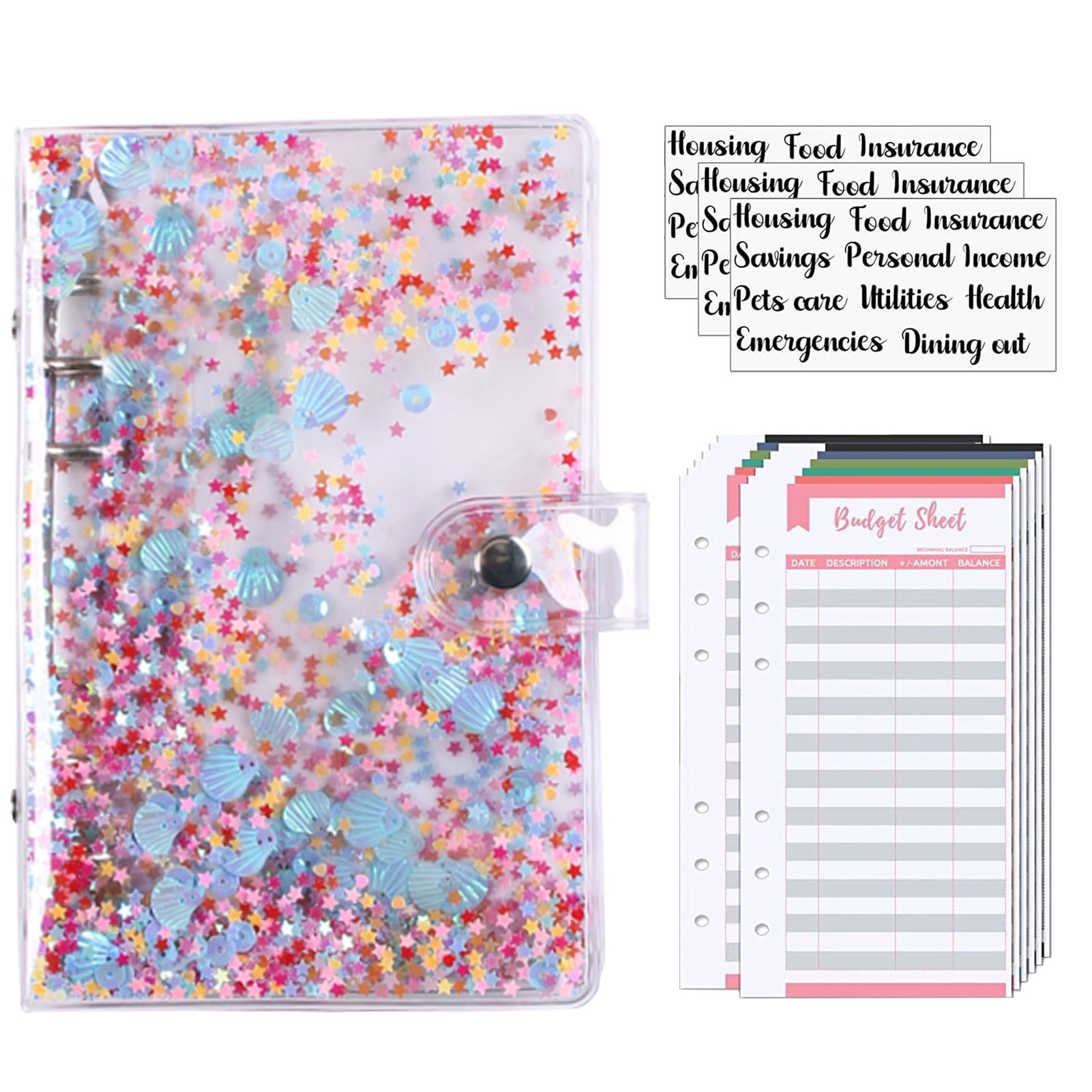 SKYDUE A6 Budget Binder, 6-Ring Money Saving PVC Binder with ...