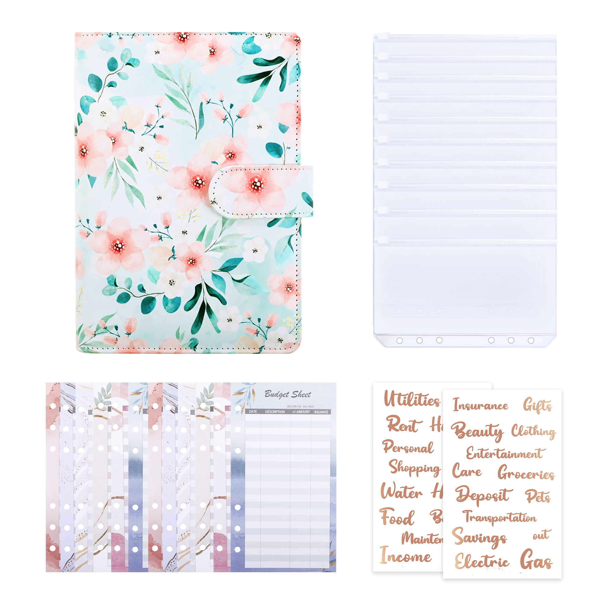 SKYDUE Budget Binder with 12pcs Budget Sheets, Loose-Leaf Money ...