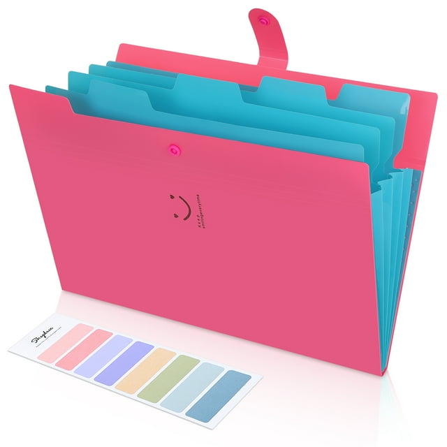 Skydue 5 Pocket Expanding File Folder A4 Size Assorted Color Rose