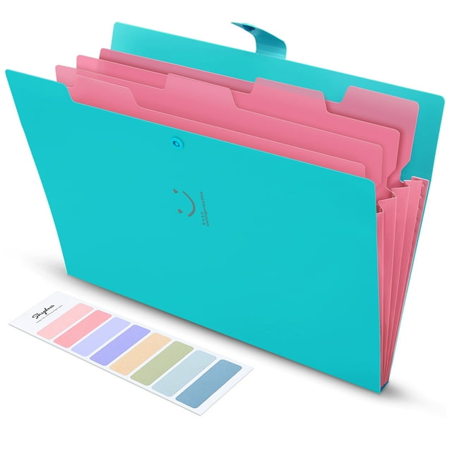 SKYDUE Expanding File Folder - 5 Pockets, A4 Paper, Document Organizer ...