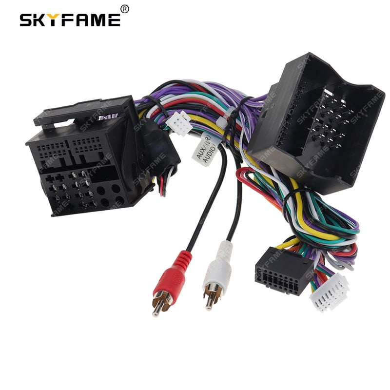 SKYFAME 16Pin Car Wire Harness Adapter Canbus Box Decoder Android Radio Power Cable For Benz C ...