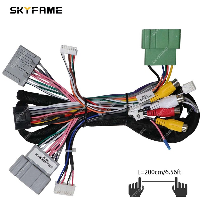 SKYFAME 16Pin Car Wiring Harness Adapter Canbus Box Decoder Android Radio Power Cable For Volvo ...