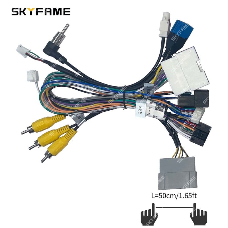 SKYFAME Car 16Pin Wire Harness Adapter Power Cable Canbus Box Decoder ...