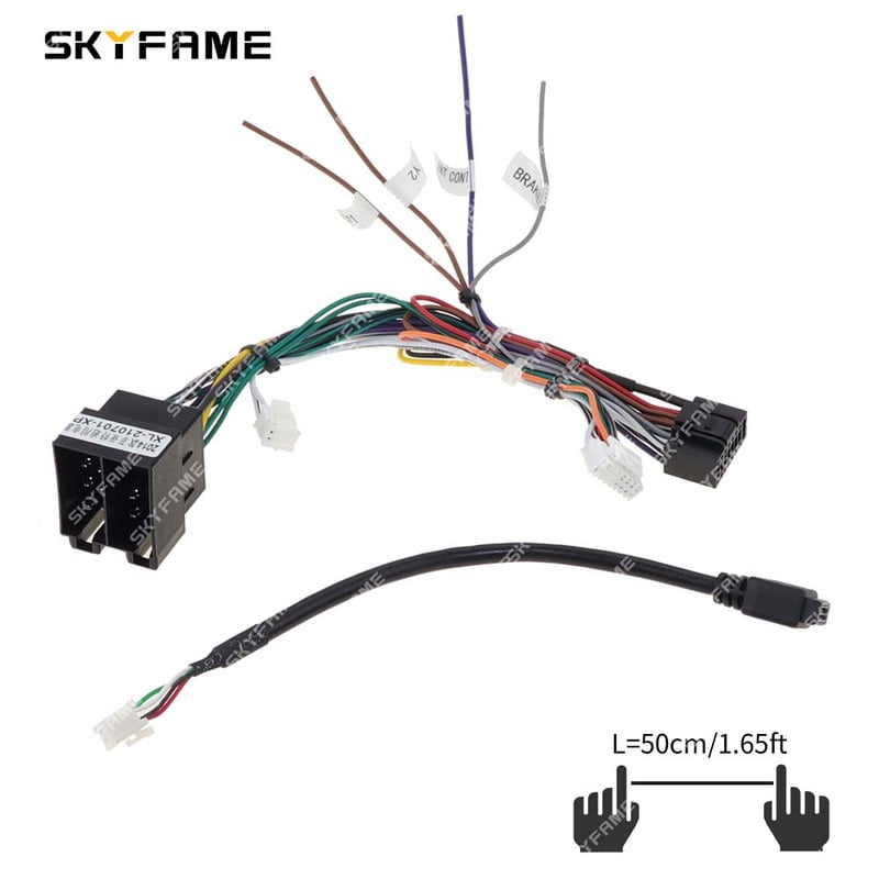 SKYFAME Car 16pin Wiring Harness Adapter Canbus Box Decoder Android ...