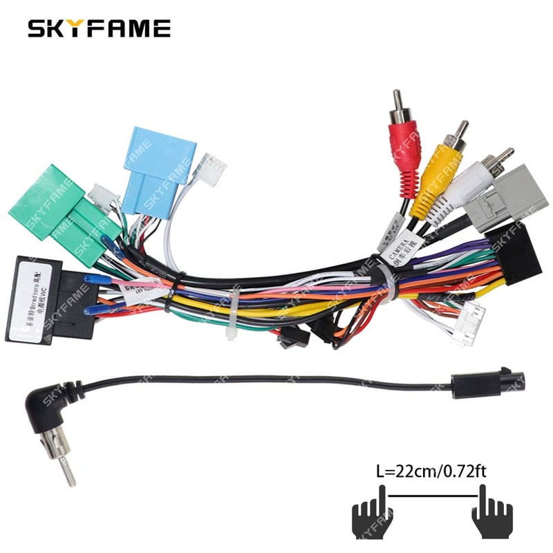 SKYFAME Car 16pin Wiring Harness Adapter Canbus Box Decoder Android ...