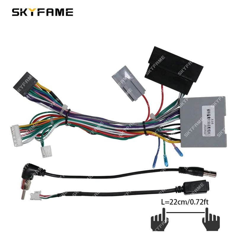 SKYFAME Car 16pin Wiring Harness Adapter Canbus Box Decoder Android ...