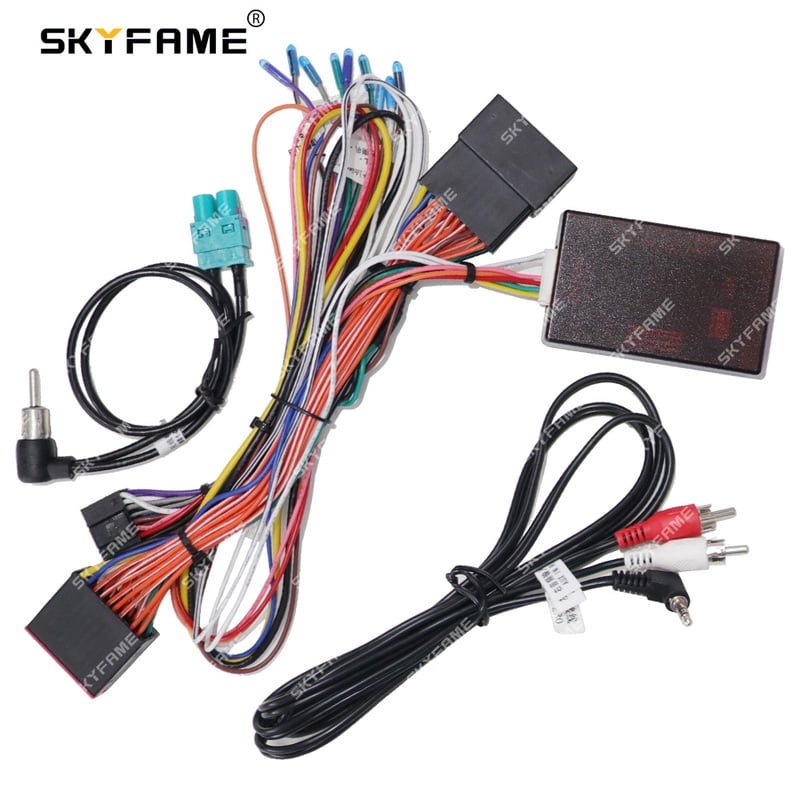 SKYFAME Car 16pin Wiring Harness Adapter Canbus Box Decoder Android Radio Power Cable For Land ...