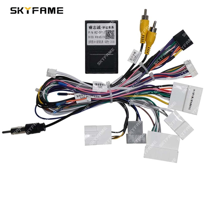 SKYFAME Car 16pin Wiring Harness Adapter Canbus Box Decoder Android Radio Power Cable For Nissan ...