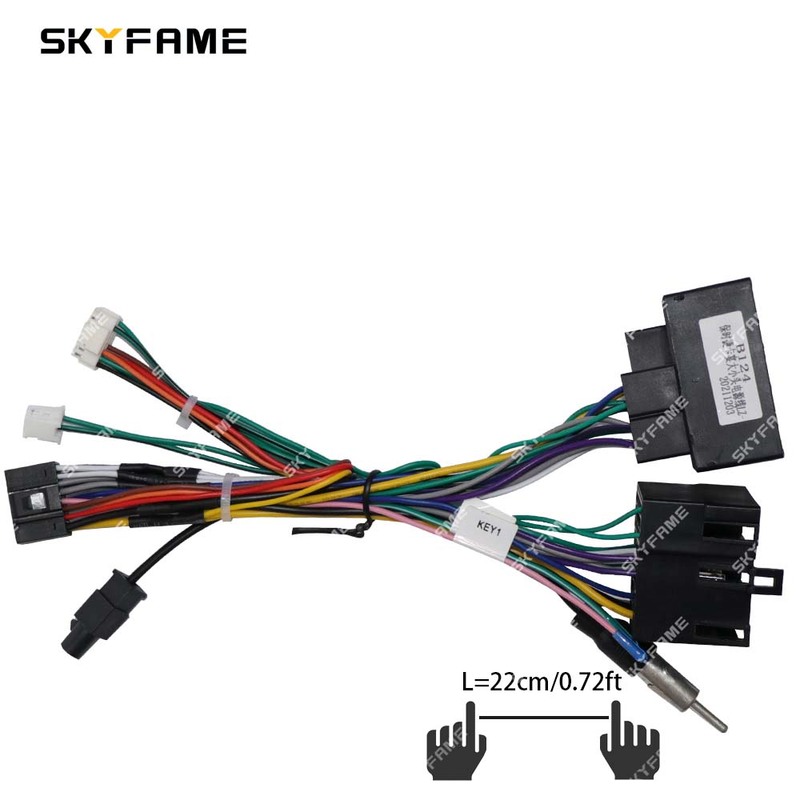 SKYFAME Car 16pin Wiring Harness Adapter Canbus Box Decoder Android Radio Power Cable For ...