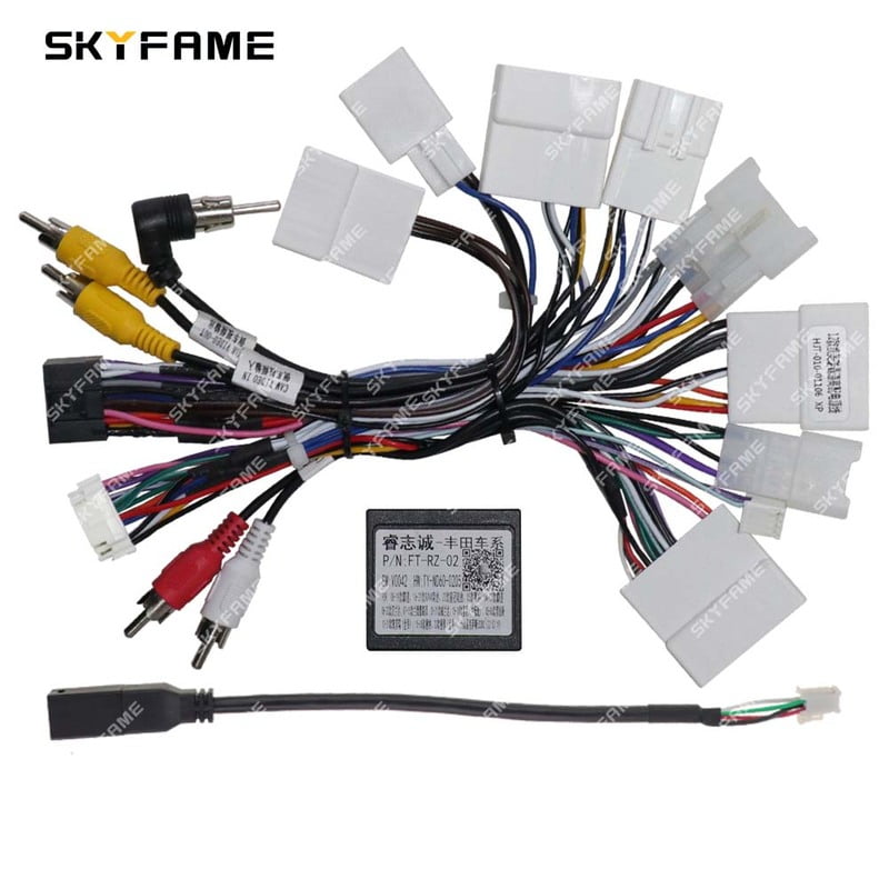 SKYFAME Car 16pin Wiring Harness Adapter Canbus Box Decoder Android Radio Power Cable For Toyota ...