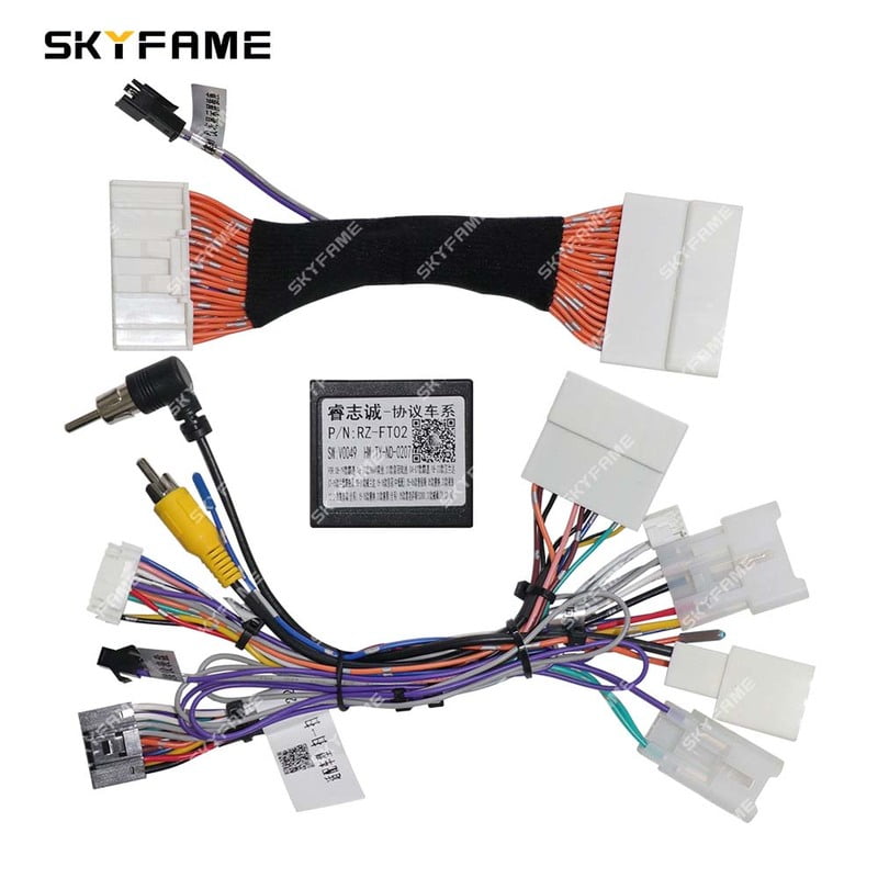 SKYFAME Car 16pin Wiring Harness Adapter Canbus Box Decoder Android Radio Power Cable For Toyota ...