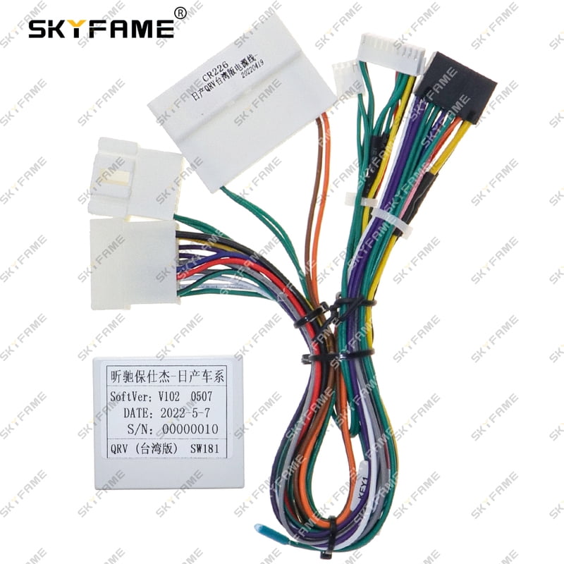 SKYFAME Car 16pin Wiring Harness Adapter Canbus Box Decoder For Nissan QRV Android Radio Power ...
