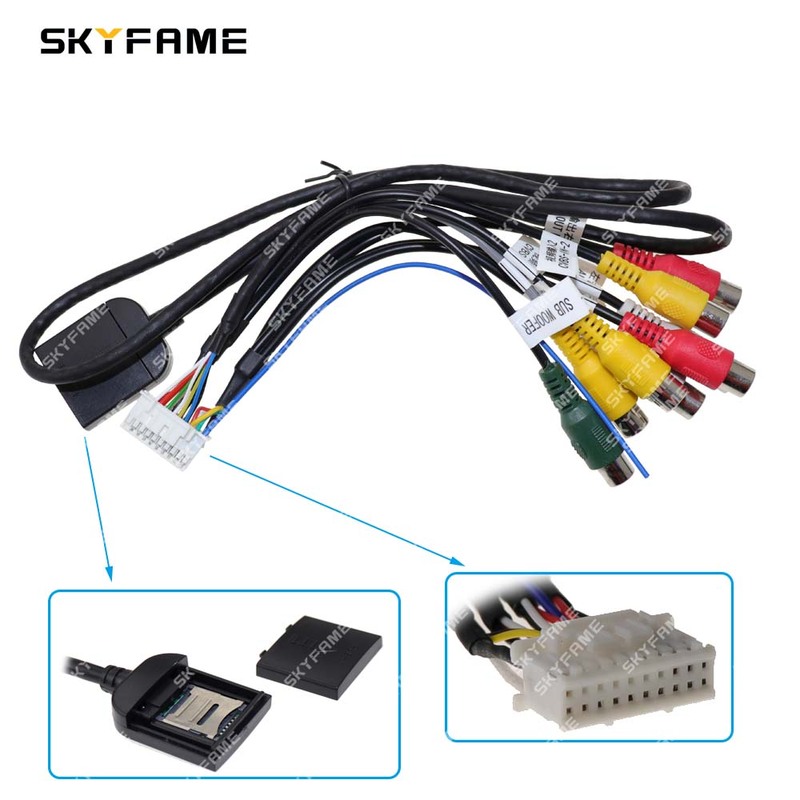 SKYFAME Car Head Unit Wire Harness Kit For Car Android RCA Cable GPS 4G ...