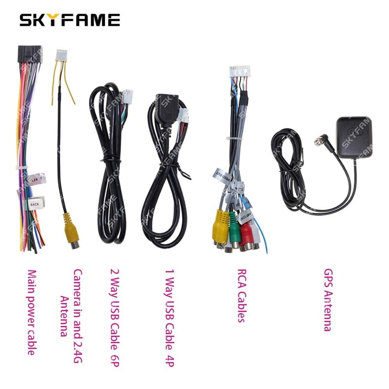 SKYFAME Car Head Unit Wire Harness Kit For Car Android RCA Cable GPS 4G ...