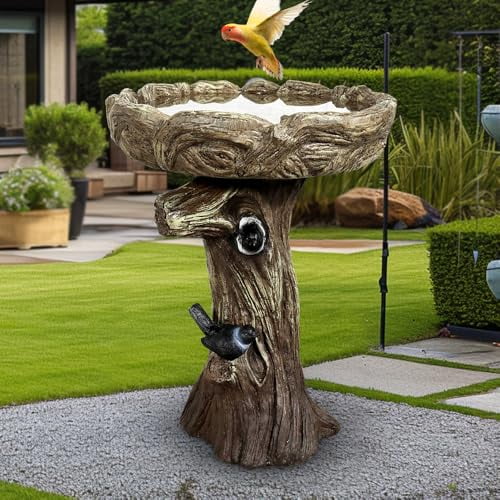 SKYFIRE 23” Tall Fibre Reinforced Concrete Birdbaths with Birds for ...
