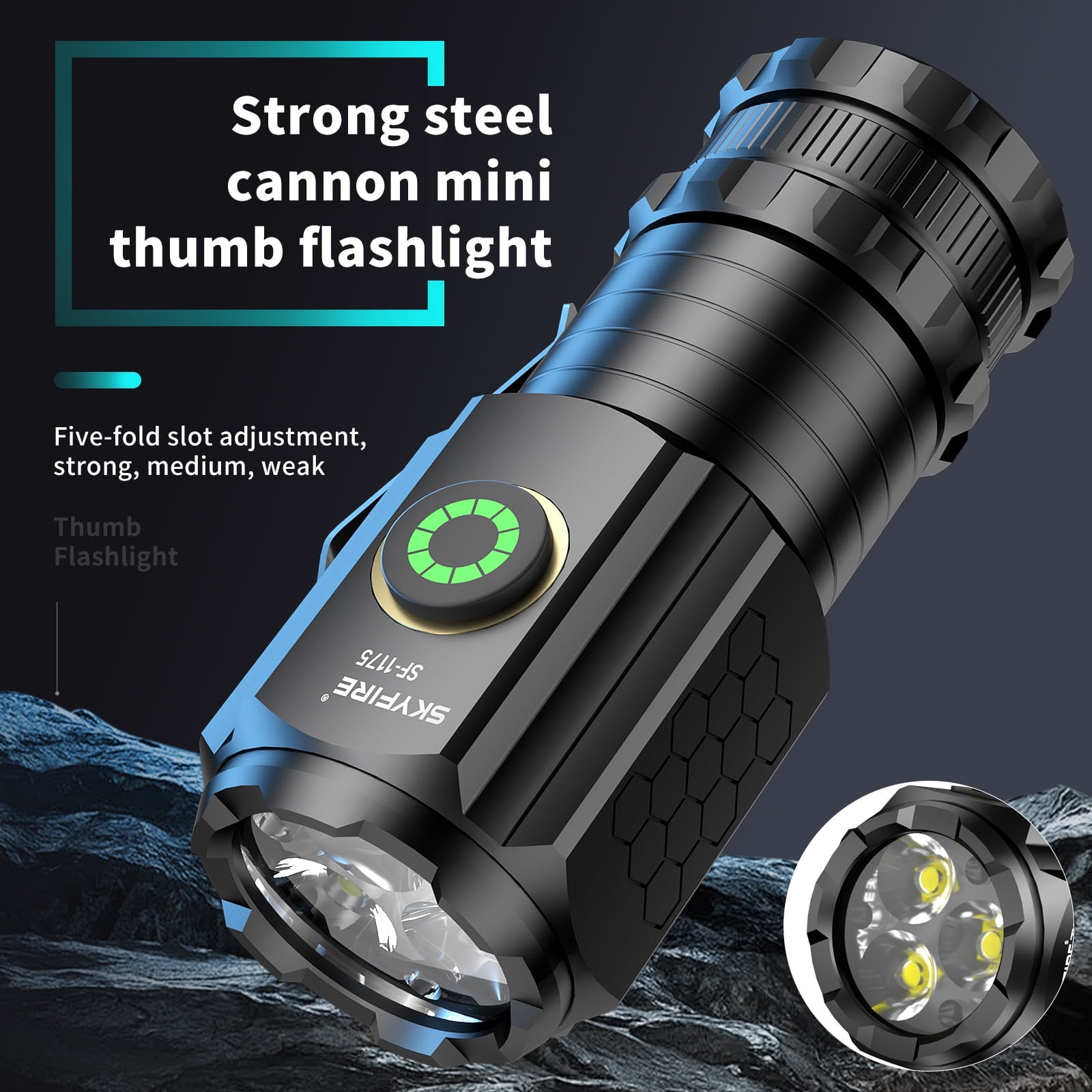 SKYFIRE LED Mini high-brightness flashlight, three high-current light ...