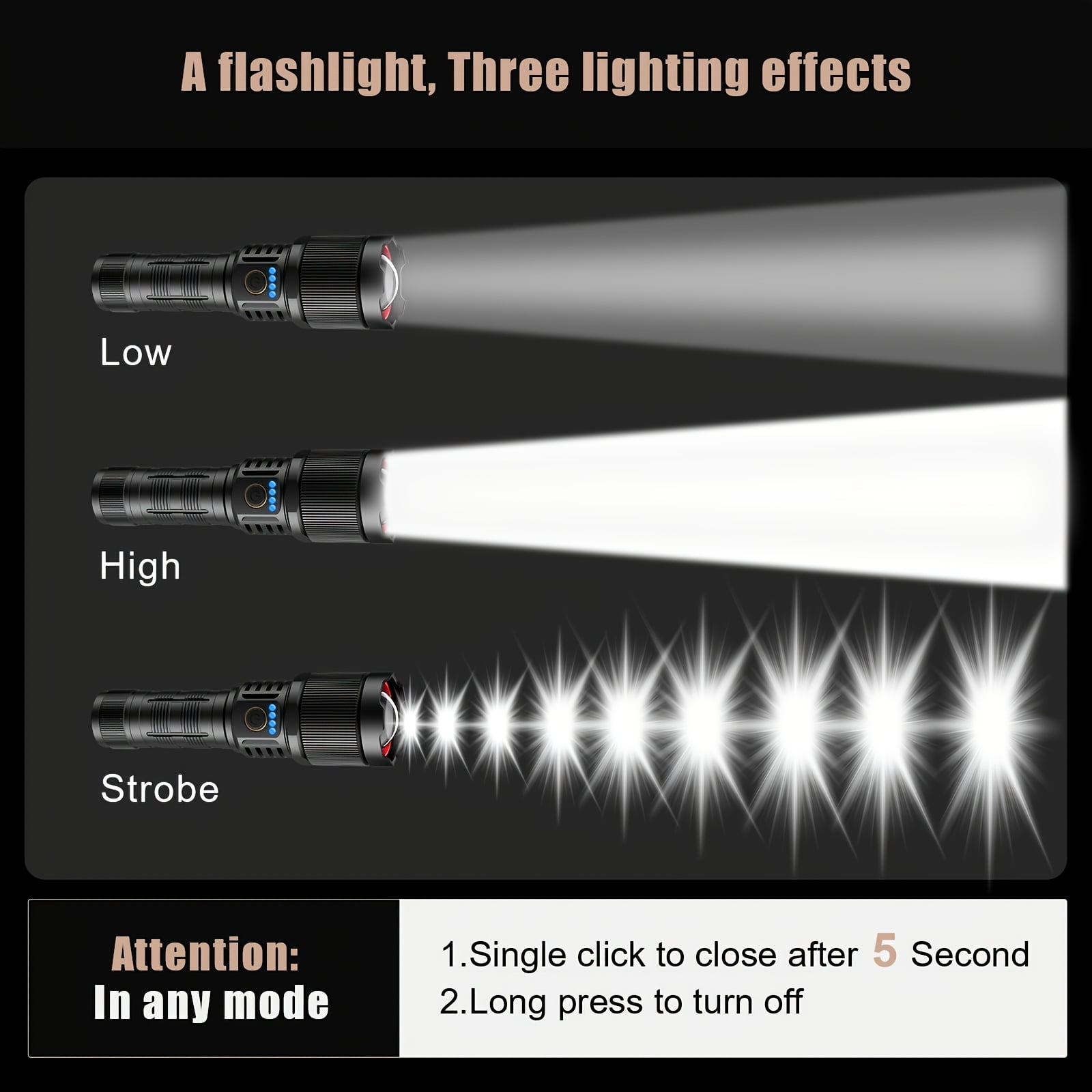 The SKYFIRE LED flashlight is a high-brightness, ultra-bright ...