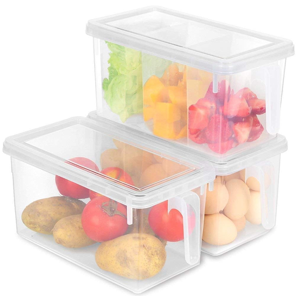 SKYFUN LABEL Plastic Kitchen Refrigerator Storage Organizer Basket with ...