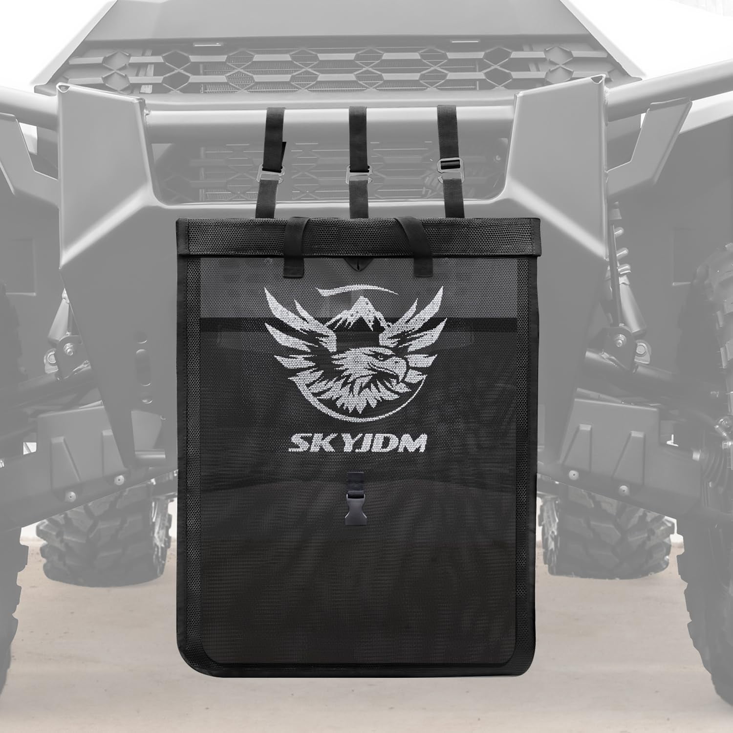 SKYJDM Stylish UTV Mesh Trash Bag, Adjustable Vinyl Trash Sack for UTV ...