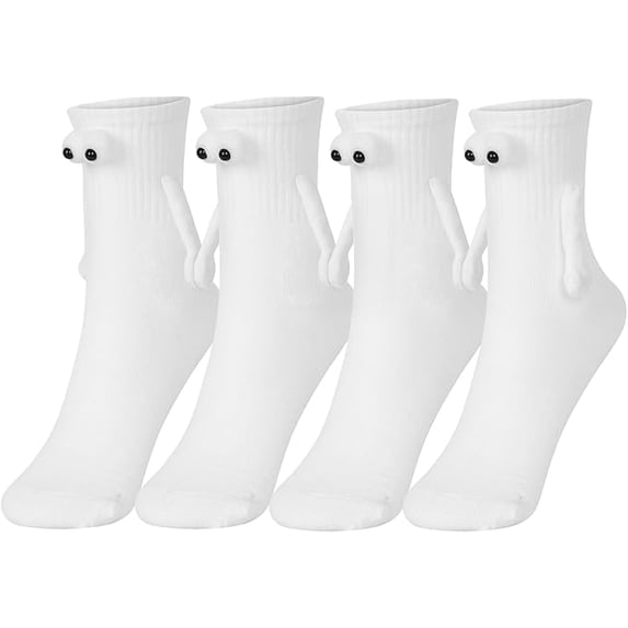 SKYLAR 2 Pairs of Holding Hands Socks with Magnetic Hands Bundle, Soft ...