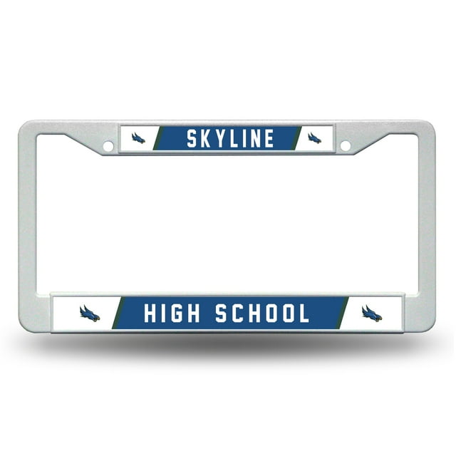 SKYLINE HIGH SCHOOL WHITE PLASTIC LICENSE PLATE FRAME - Walmart.com