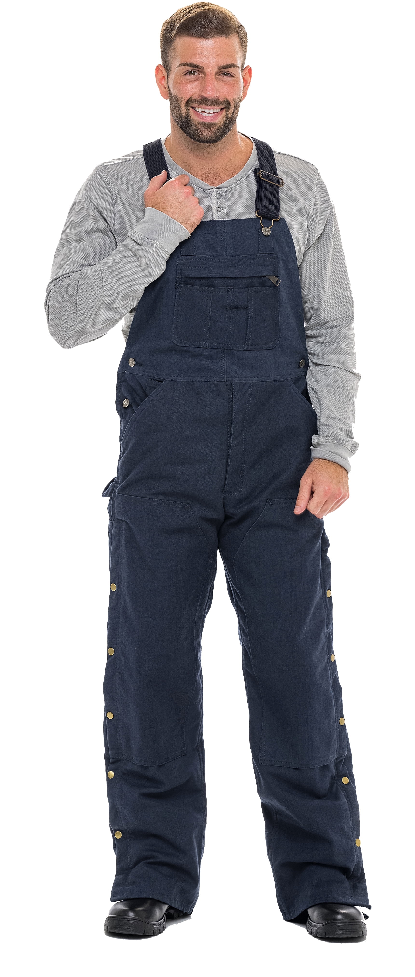 SKYLINEWEARS Men's Quilt Lined Zip To Thigh High Bib Overalls Loose Fit ...