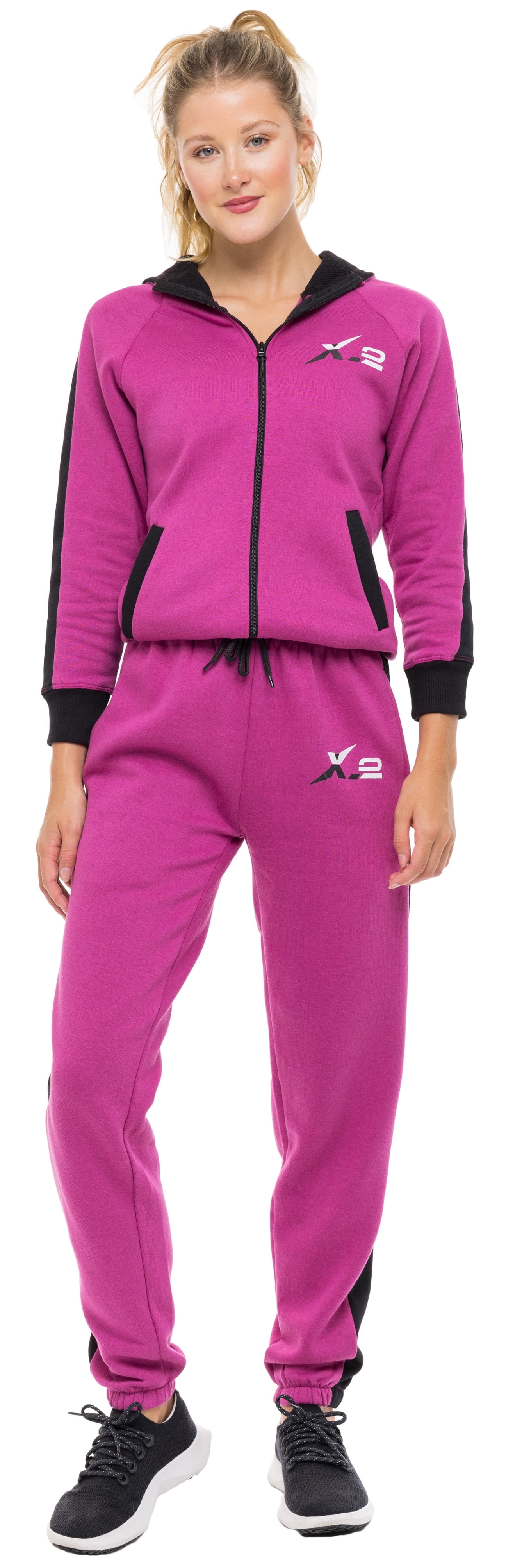 Skylinewears Women Tracksuit, Full Zip-Up Hoodie, Cotton Fleece ...