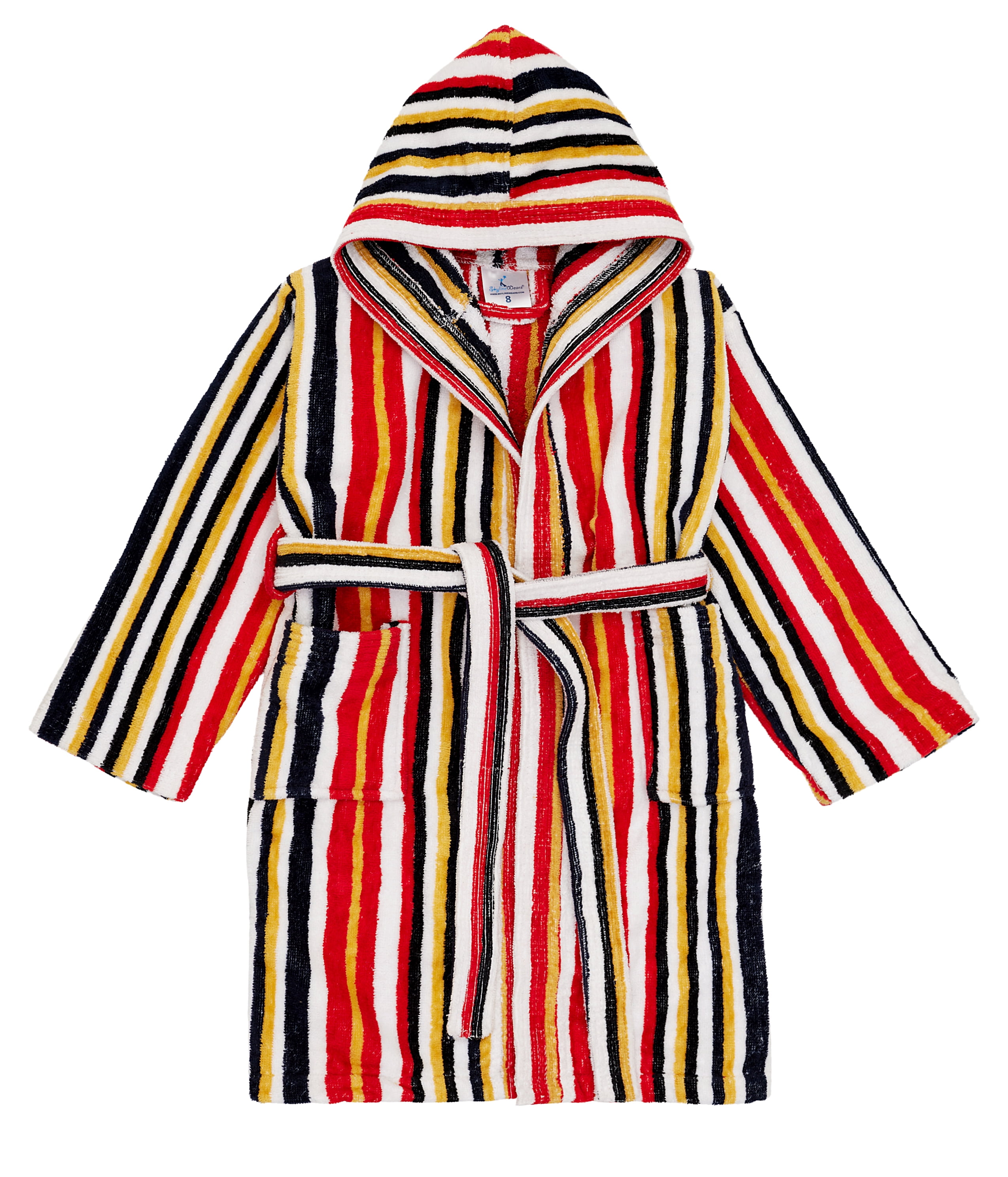 SKYLINEWEARS Unisex Kids Little Boys Girls Hooded Bathrobe Terry Cotton ...