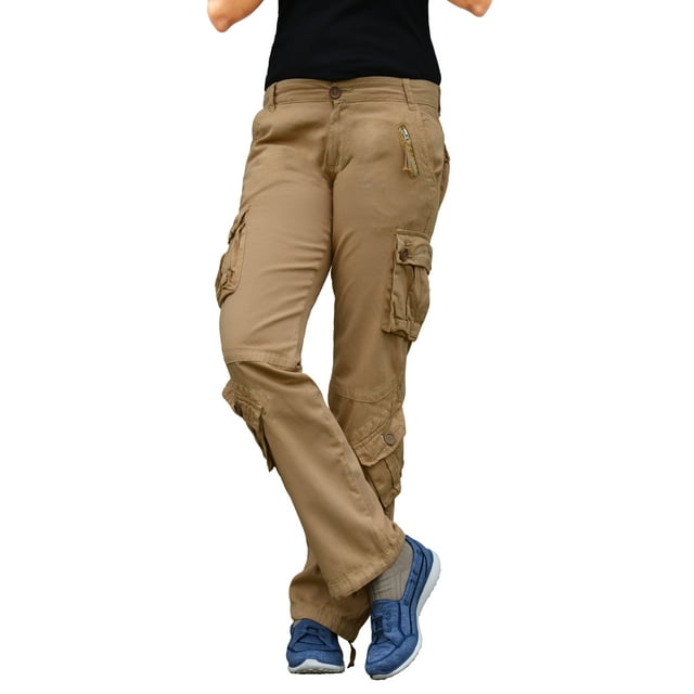 SKYLINEWEARS Women's Utility Work Cargo Solid Style Hiking Pants Cotton ...