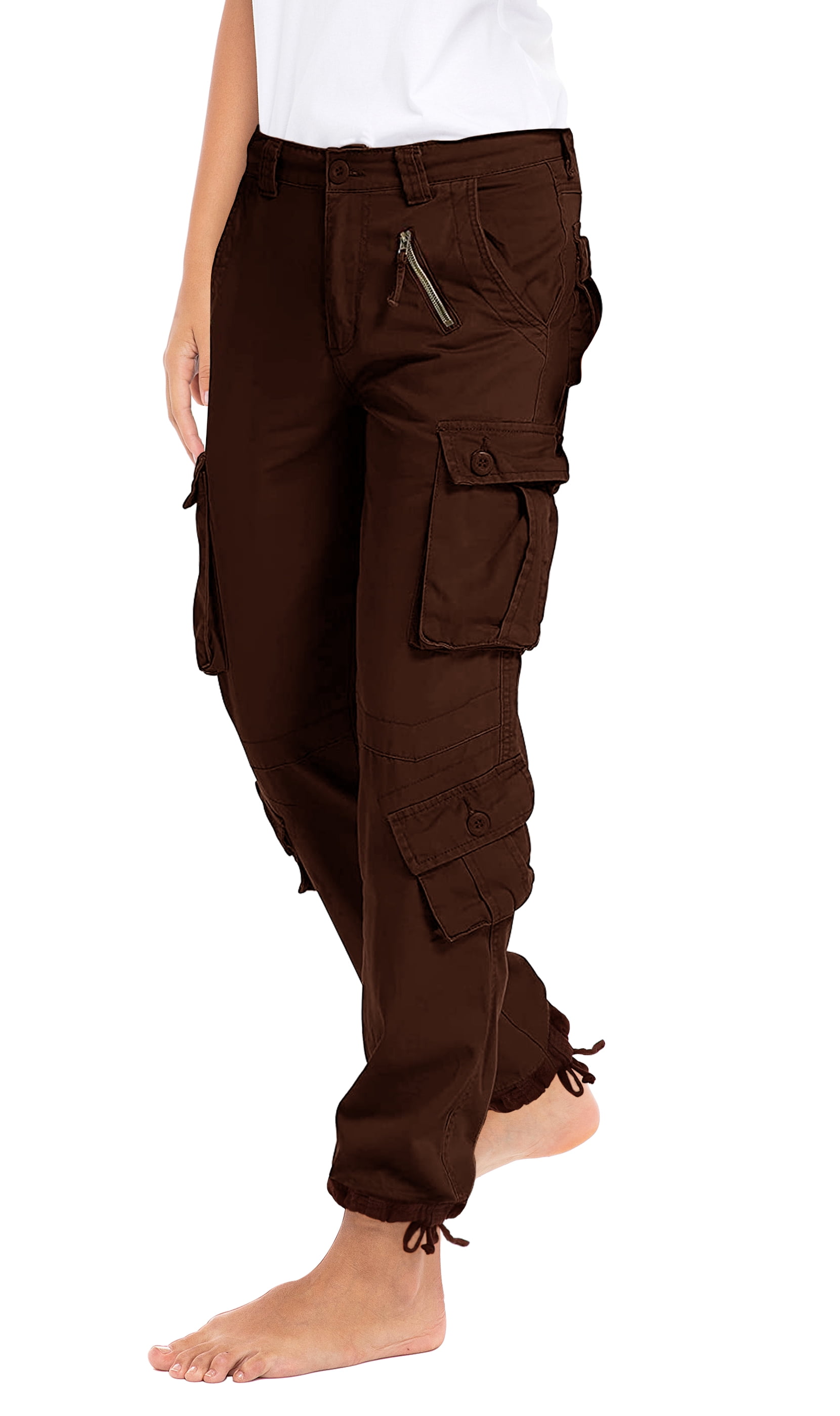 SKYLINEWEARS Women's Utility Work Cargo Solid Style Hiking Pants Cotton ...