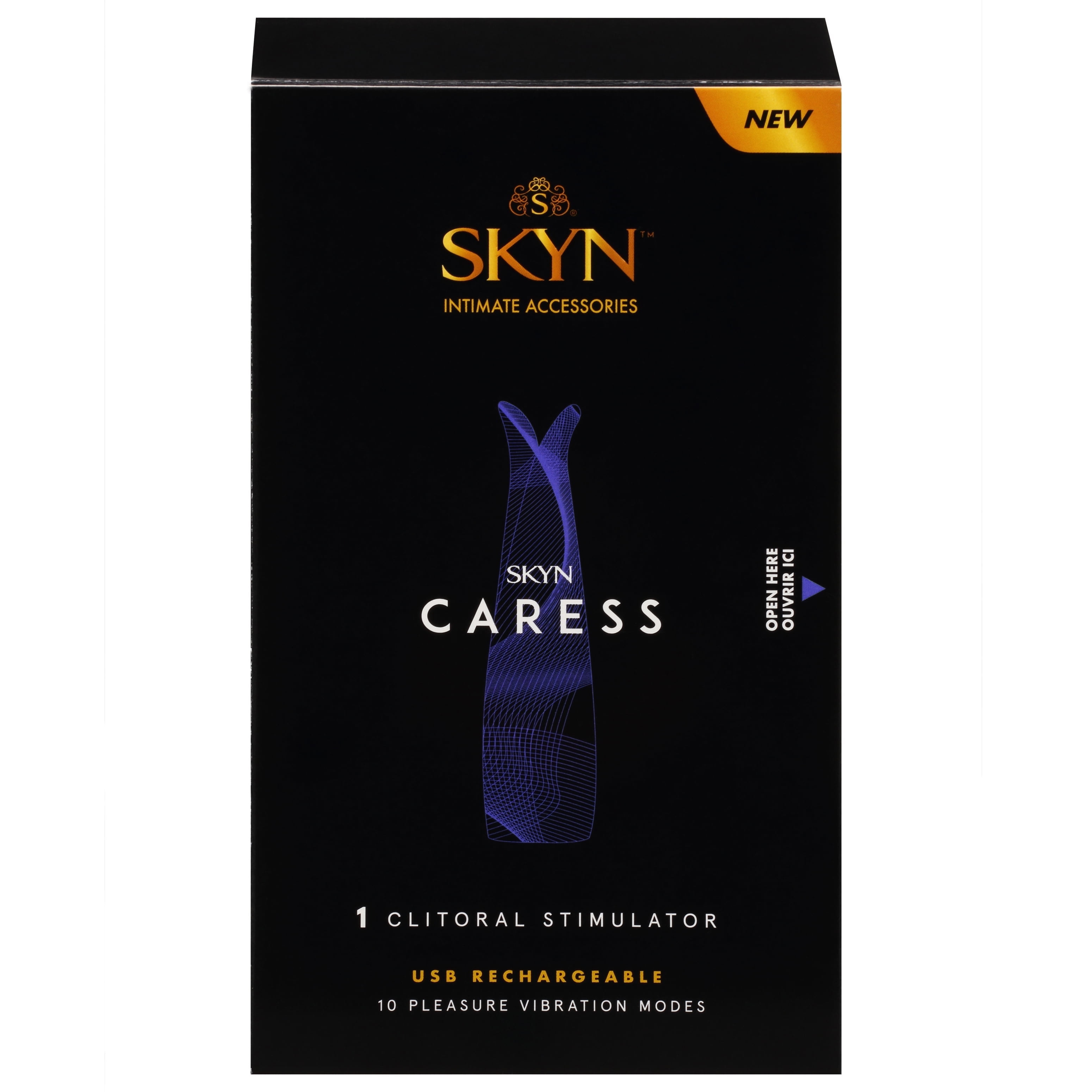 SKYN Caress Clitoral Stimulator with 10 Vibration Modes, USB ...