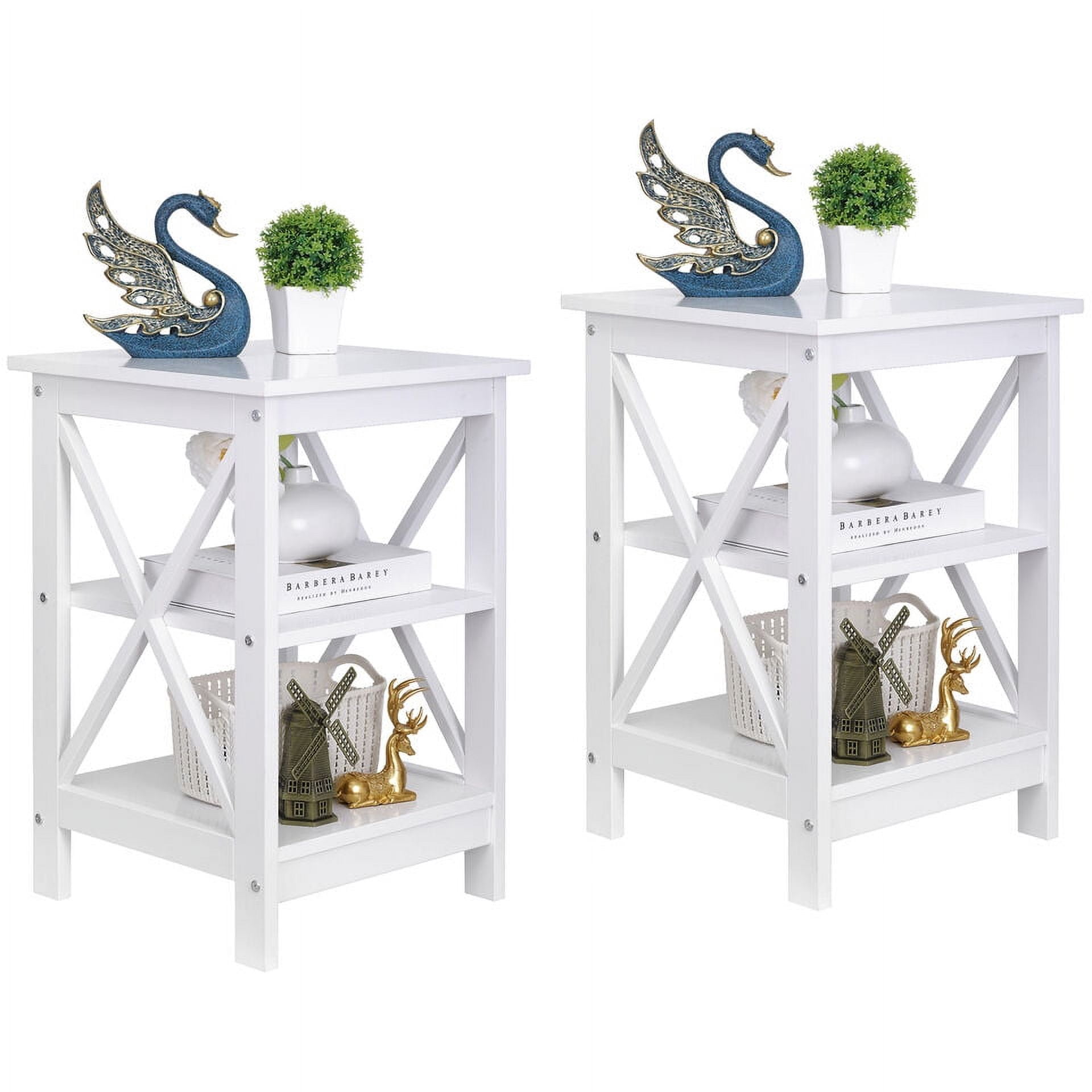 SKYNE 24 Inch Industrial 3-Tier Side Table with Shelves - Heavy Duty ...