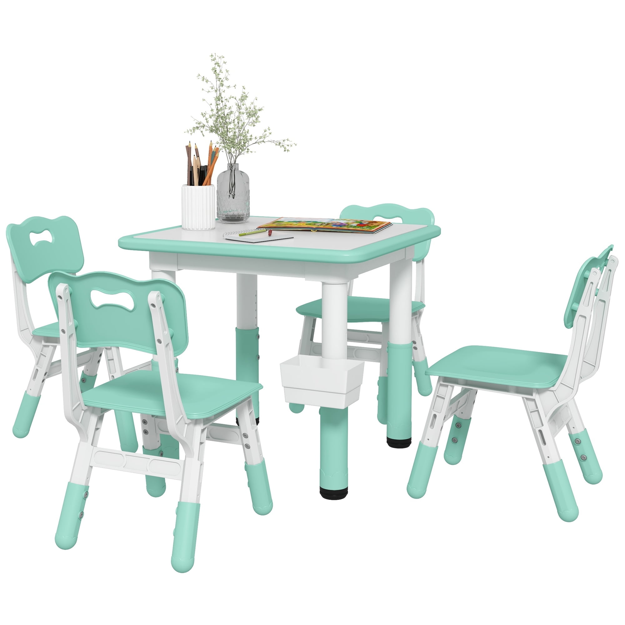 SKYNE Kids Table and Chairs, Height Adjustable Toddler Table and Chair ...